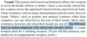 Vorpal Sword Mechanics – ThinkDM