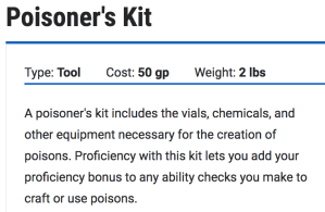 Poisoner’s Kit DCs – ThinkDM